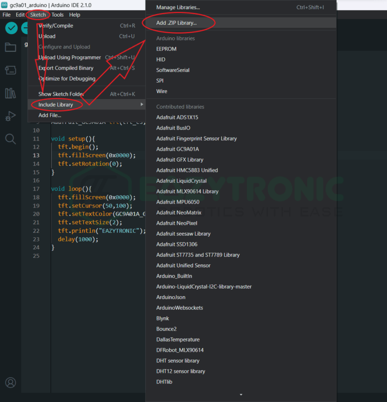GC9A01 with Arduino | Round display - EazyTronic